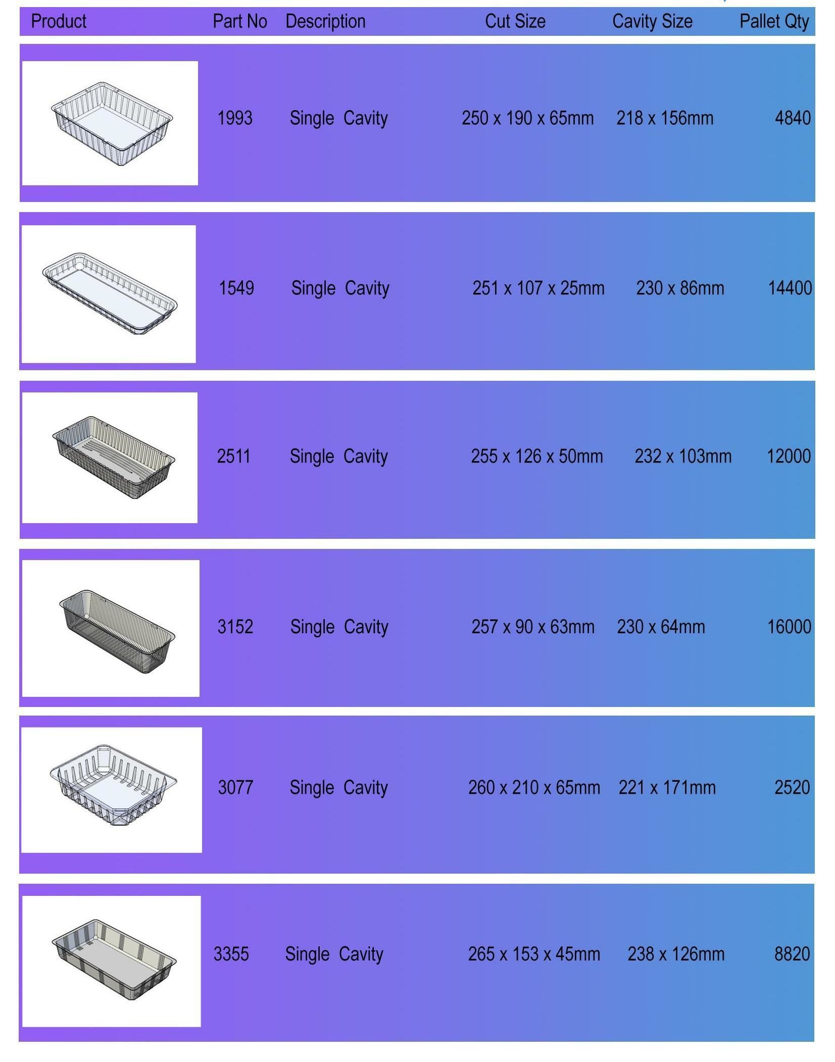 Plastic tray Food trays Bakery tray SOT and open trays