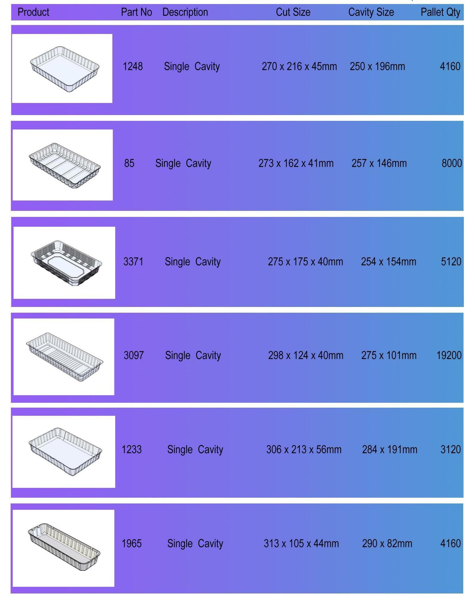 Plastic tray Food trays Bakery tray SOT and open trays
